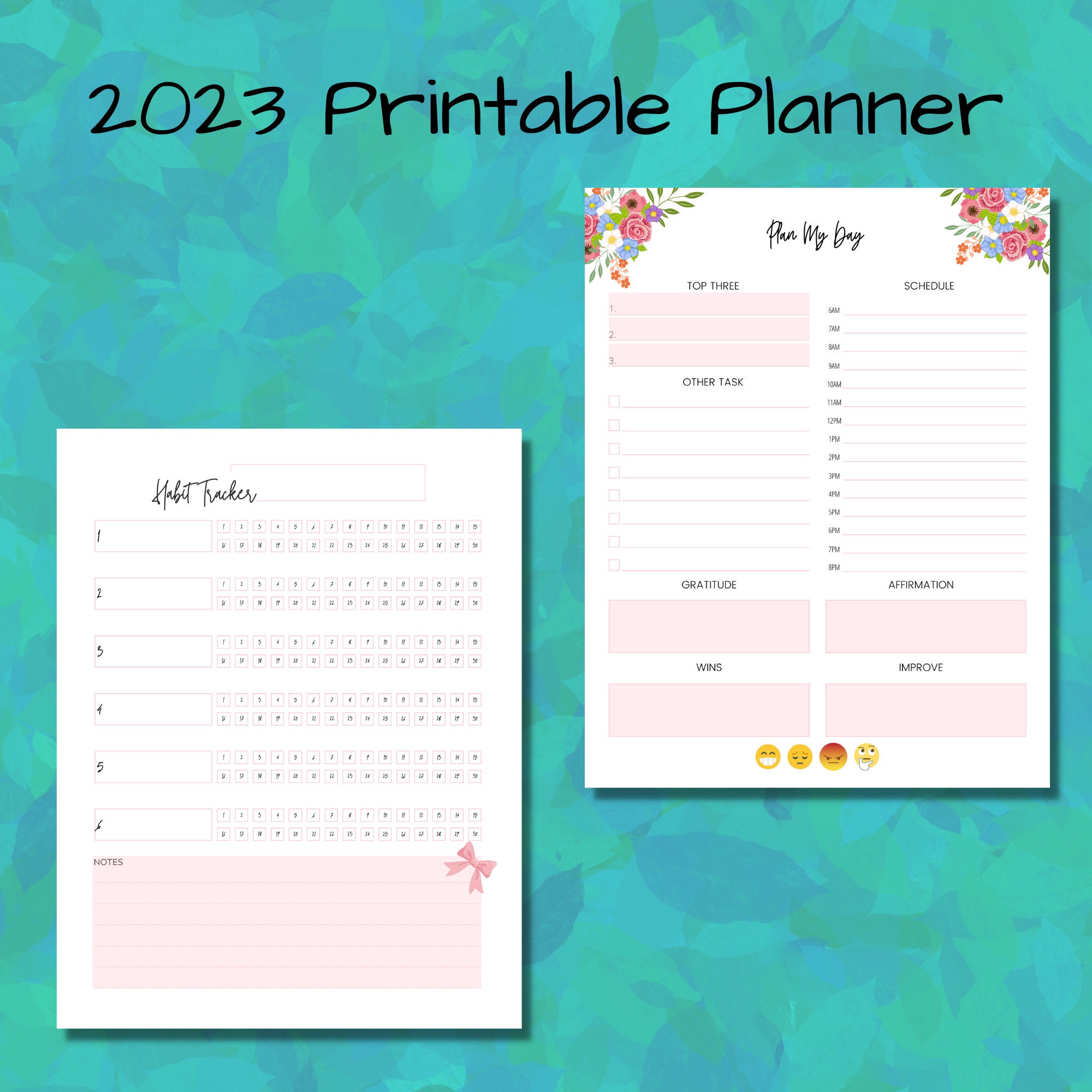 2023 Pink Printable Planner Printable Calendar Monthly - Etsy