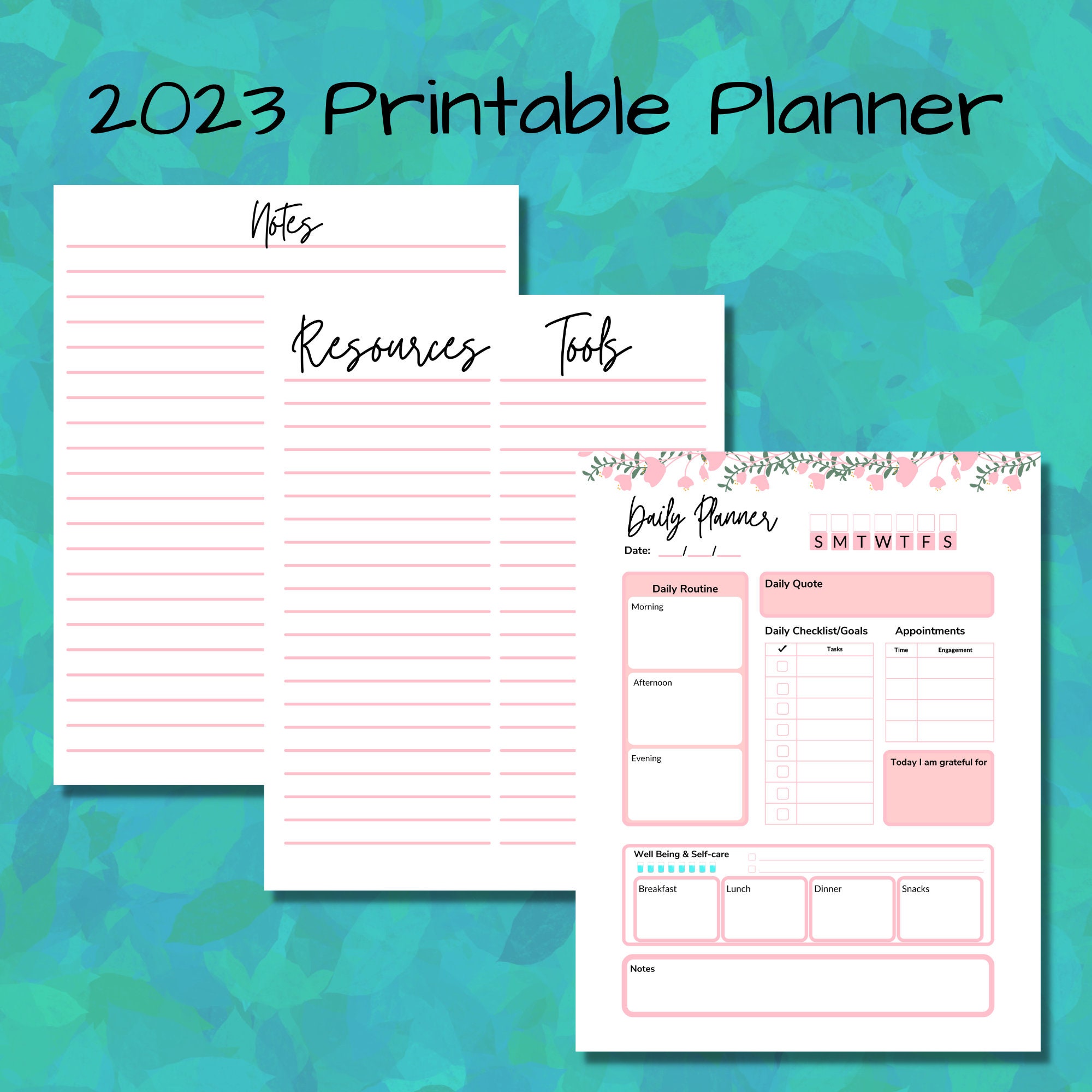 2023 Pink Printable Planner Printable Calendar Monthly - Etsy