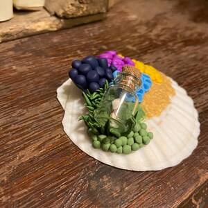 Coral and Sea Shell Miniature | Underwater Coral | Polymer Clay Coral ...