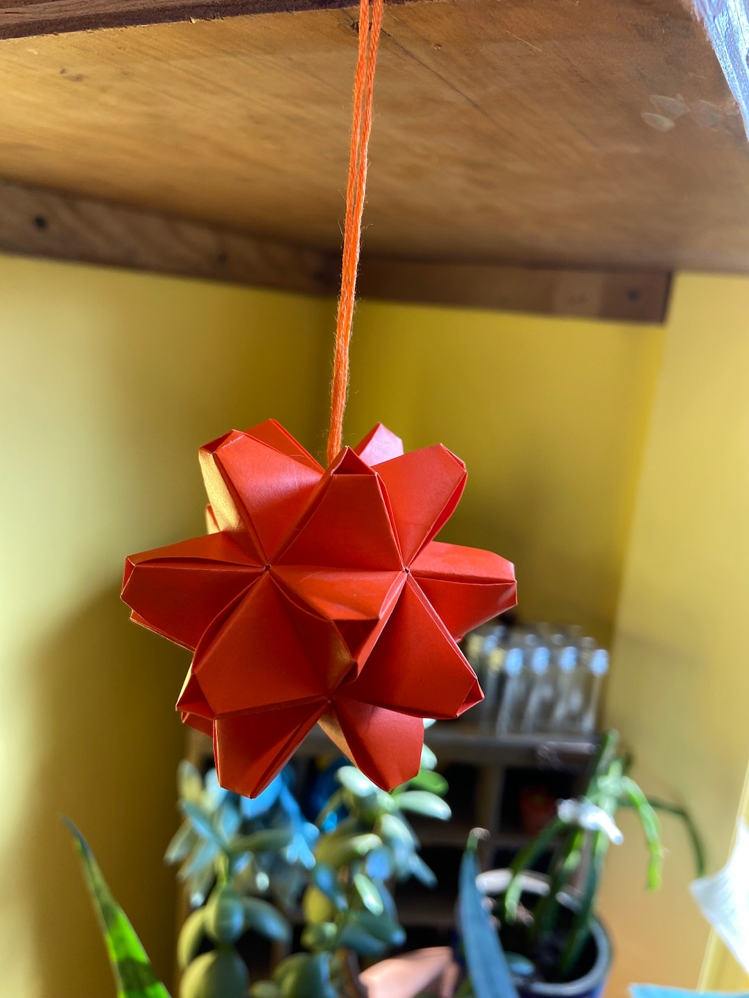 Orange Hanging Origami Ball - Etsy