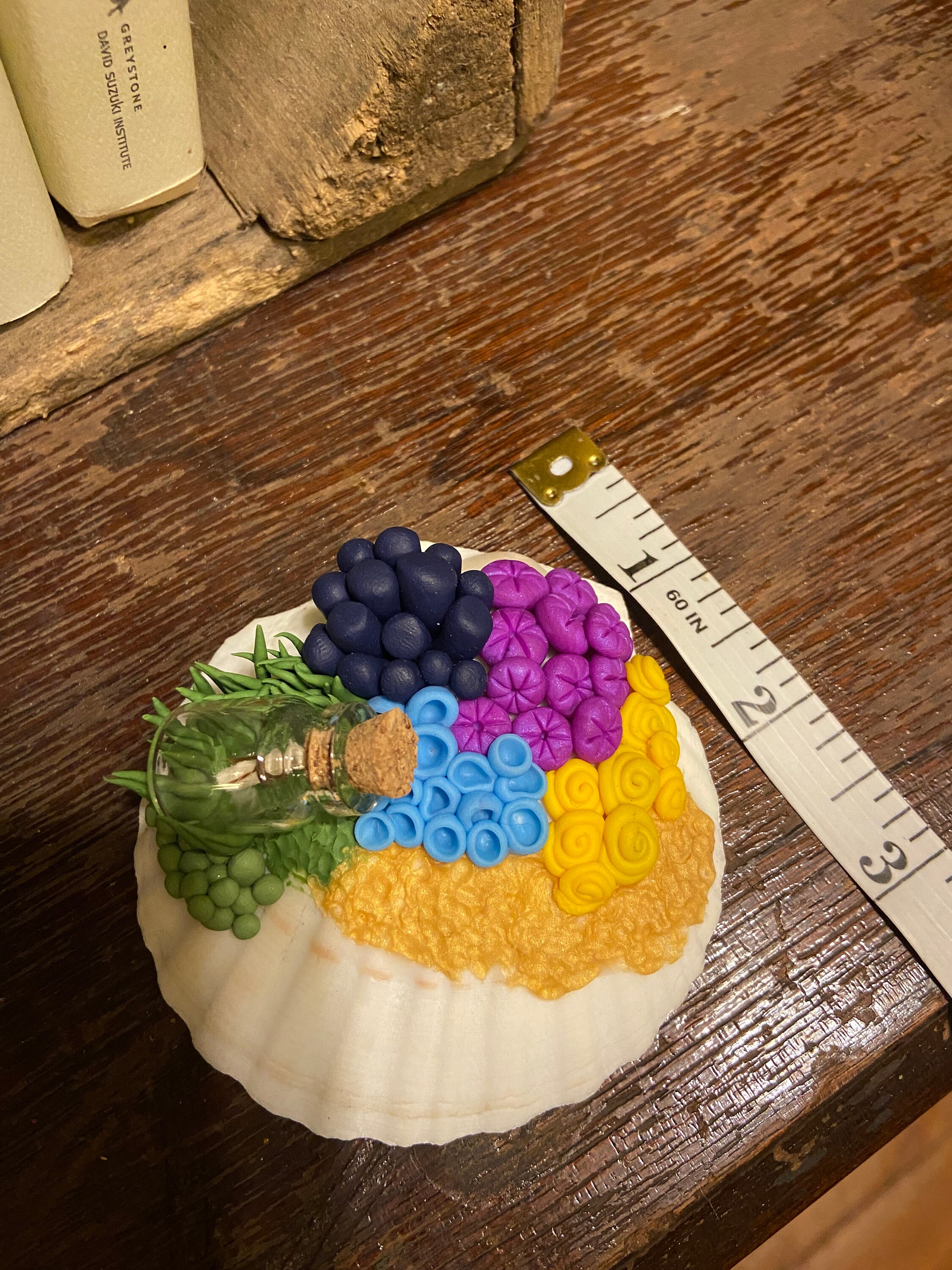 Coral and Sea Shell Miniature | Underwater Coral | Polymer Clay Coral ...