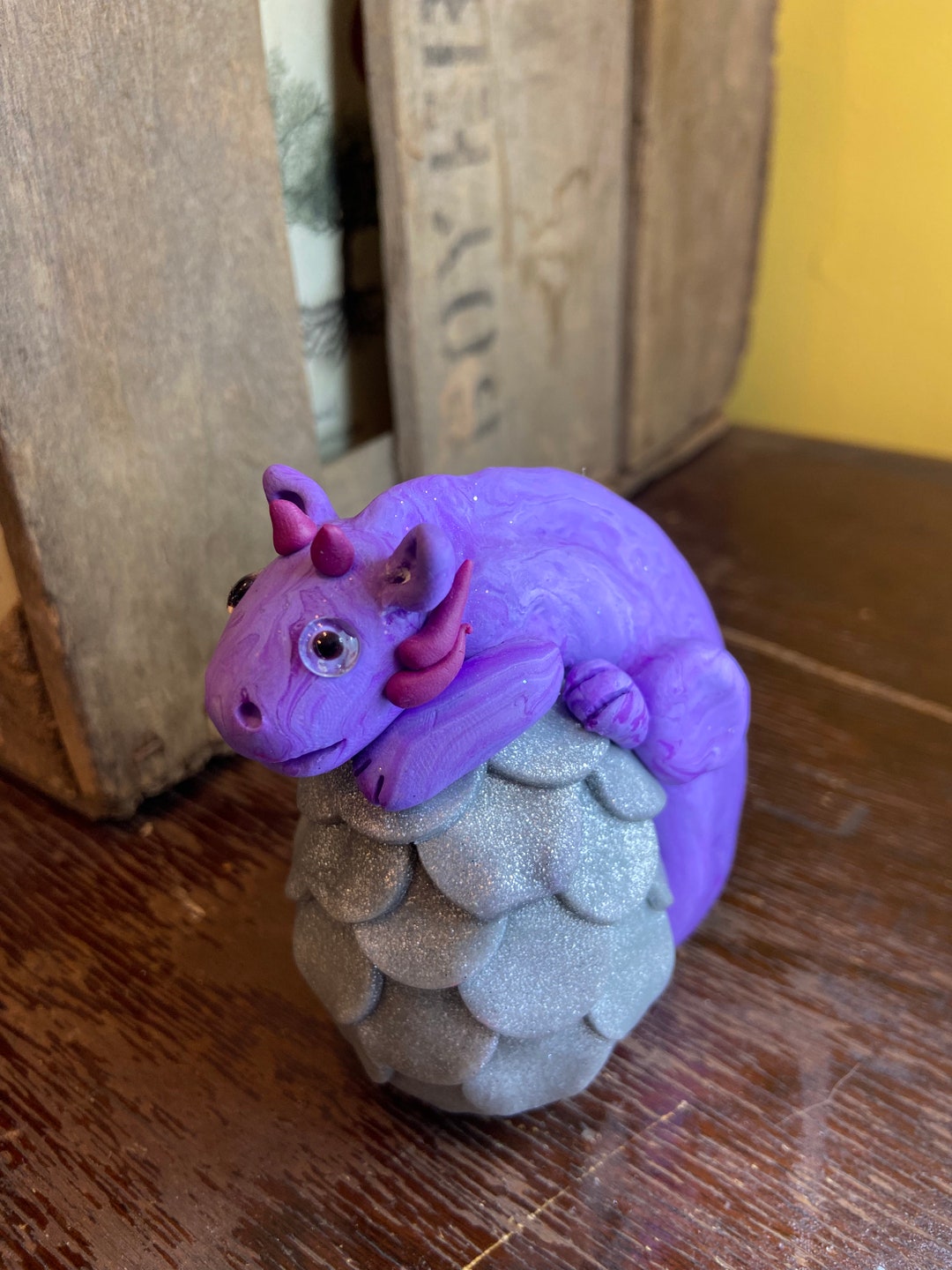 Purple Dragon | Dragon With Egg | Polymer Clay | Baby Dragon | Dragon ...