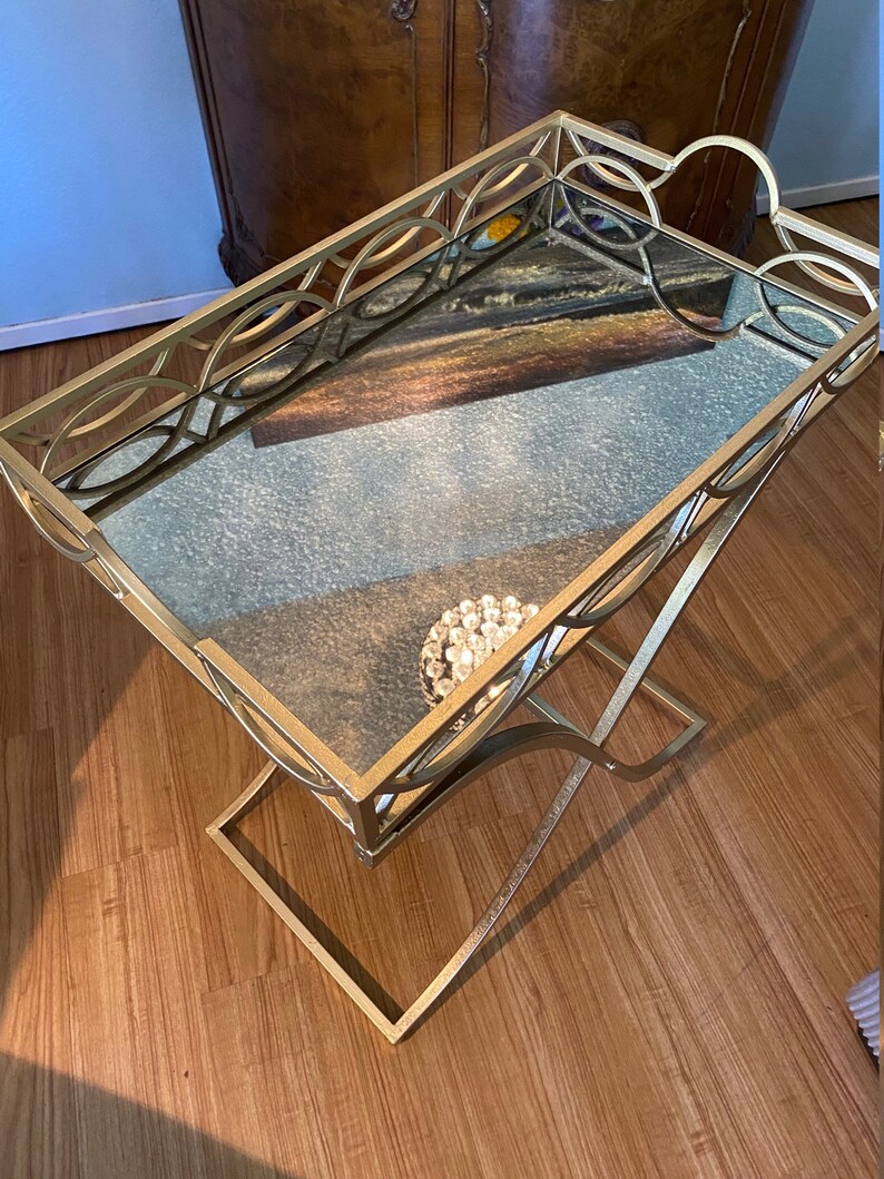 SOLD Gold Butler Bar Cart W/ Crystal Decanters - Etsy