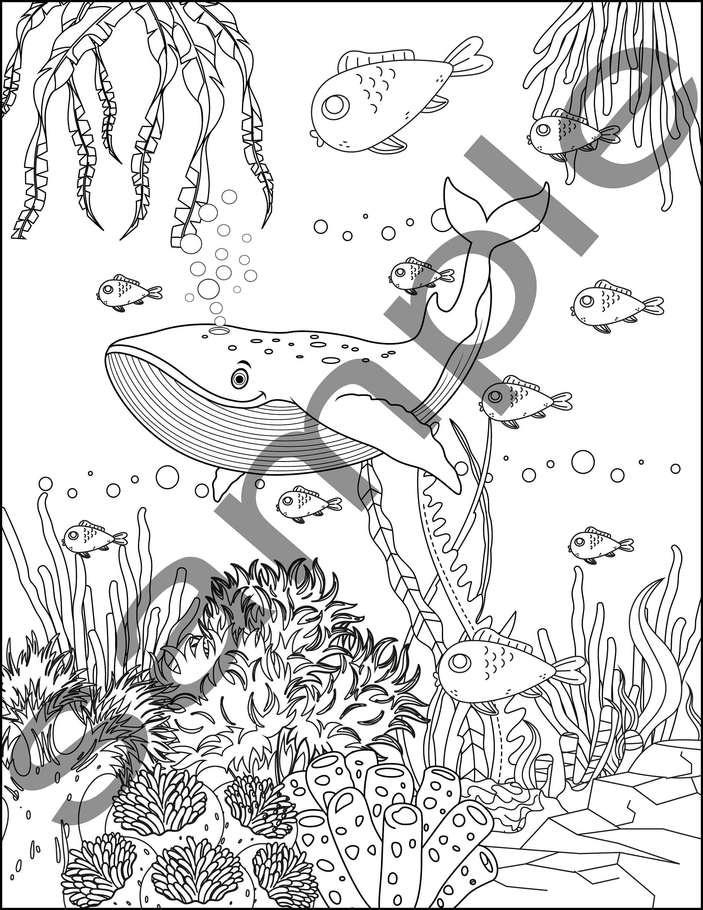 Printable Ocean Colouring Pages, Sea Animals, PDF Coloring Pages - Etsy