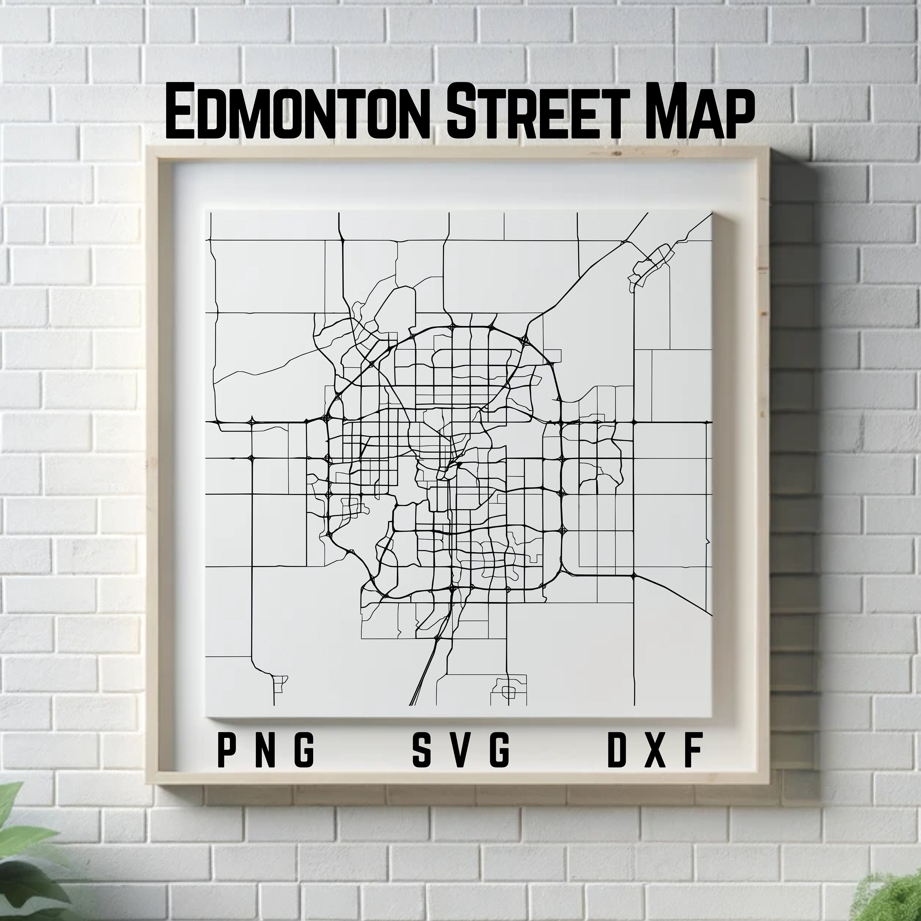Mapa de calles de Edmonton / PNG, SVG, DXF / Descarga digital - Etsy España
