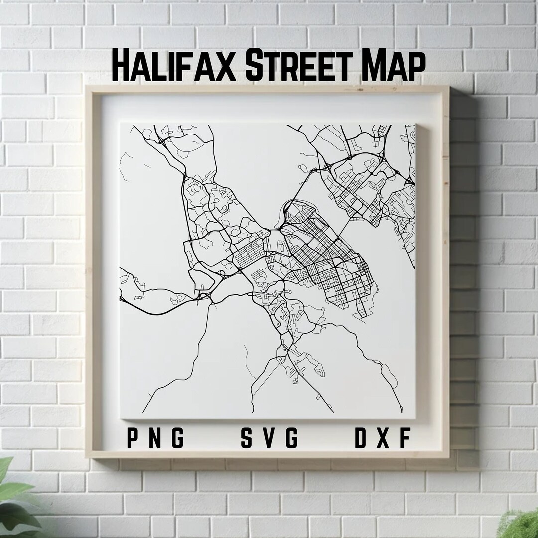 Mapa de calles de Hailfax / PNG, SVG, DXF / Descarga digital - Etsy México