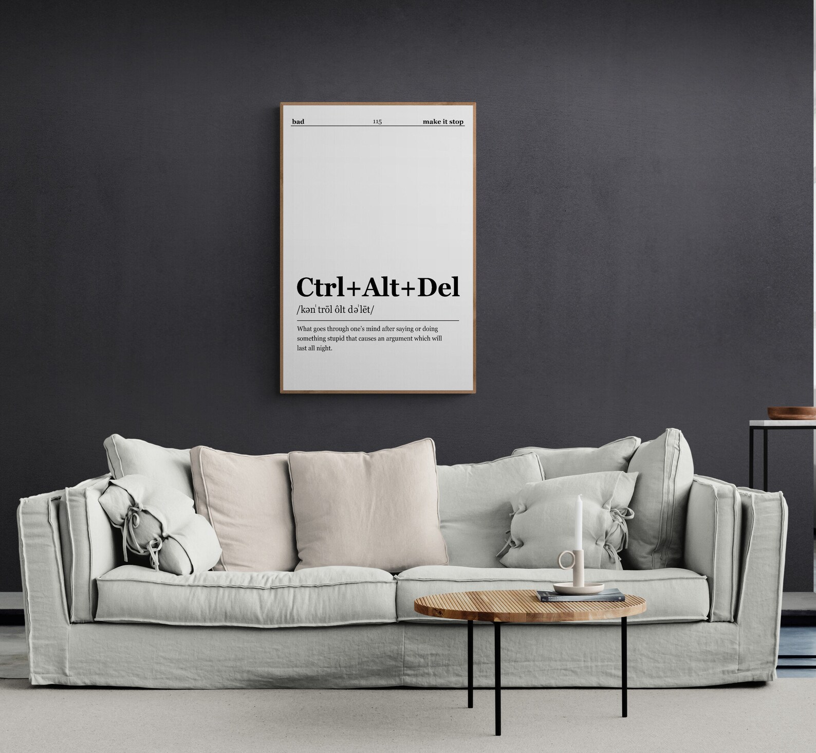 Ctrl Alt Del Definition Art Print Funny Minimalist Poster for Digital ...