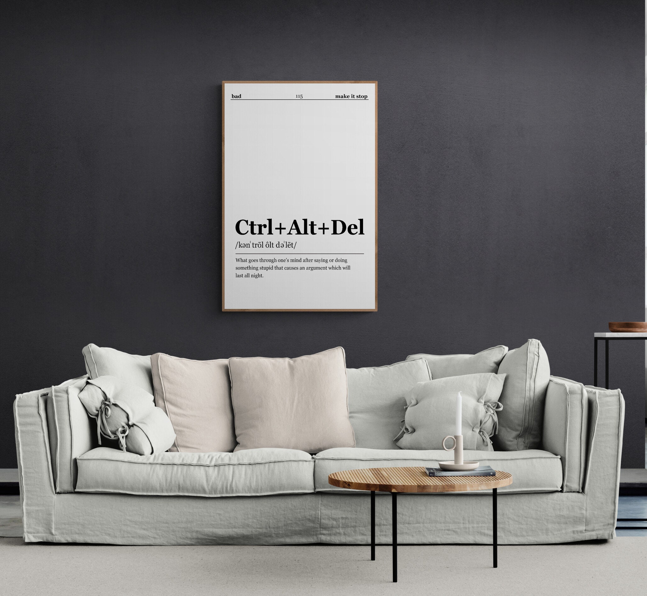 Ctrl Alt Del Definition Art Print Funny Minimalist Poster for Digital ...