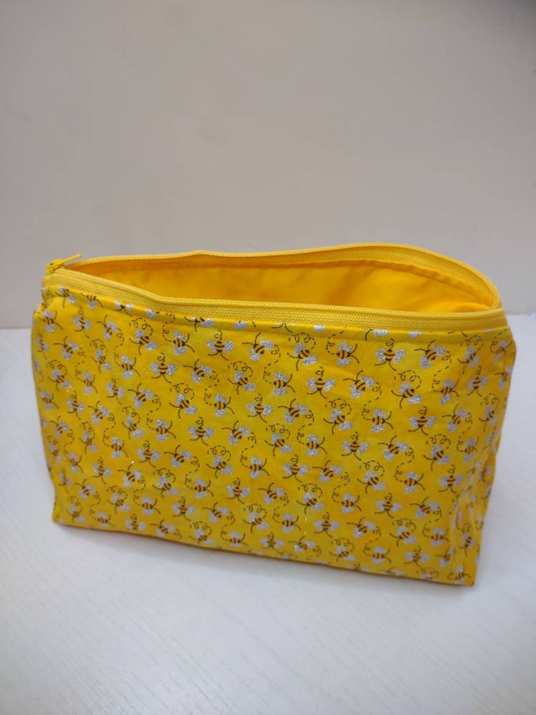 Sparkling Bees Make up Bag Custom Makeup Bags Bee and Honey Make up Bag ...
