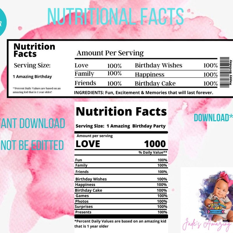 Graduation Nutrition Facts Png - Etsy