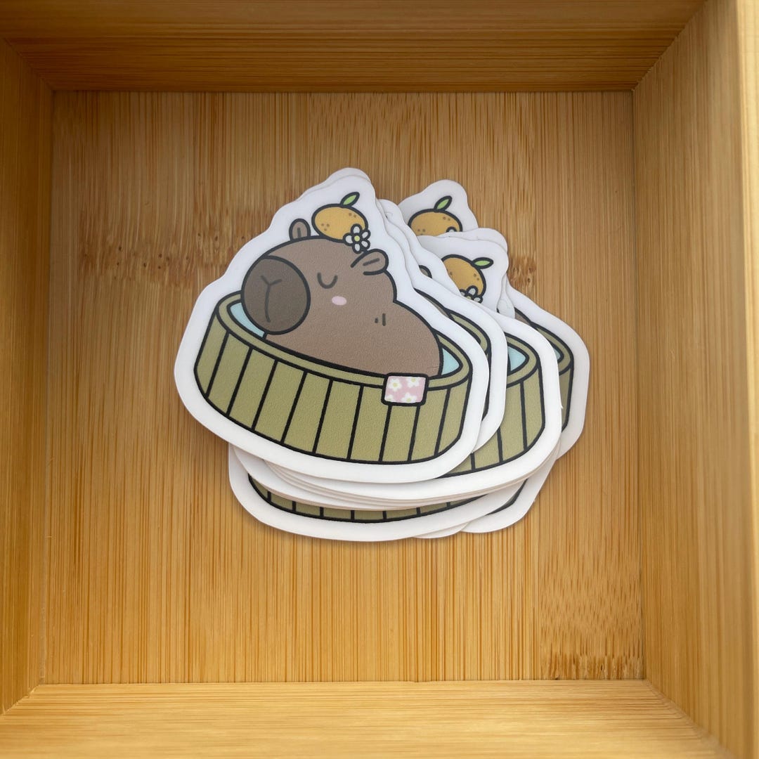 Capybara Hottub Sticker - Etsy