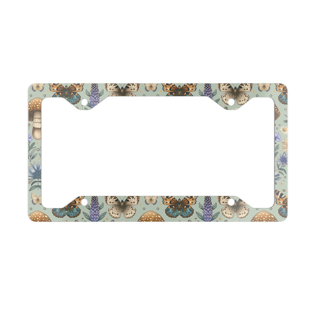 Vintage Wildflower License Plate Frame Floral Metal License Frame ...