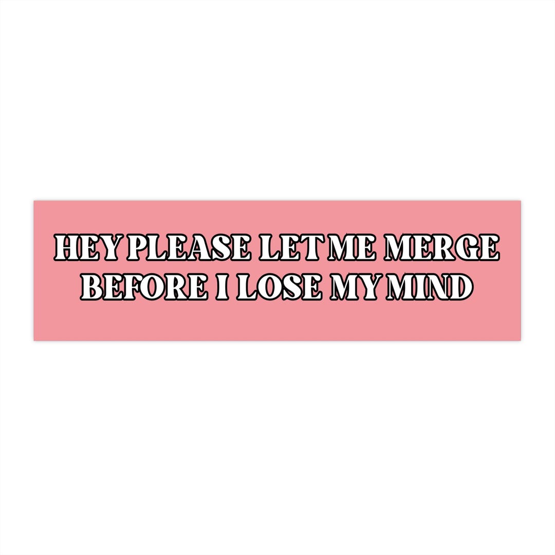 Funny Merge Bumper Sticker Retro Cute Car Accessories Funny Car Sticker ...