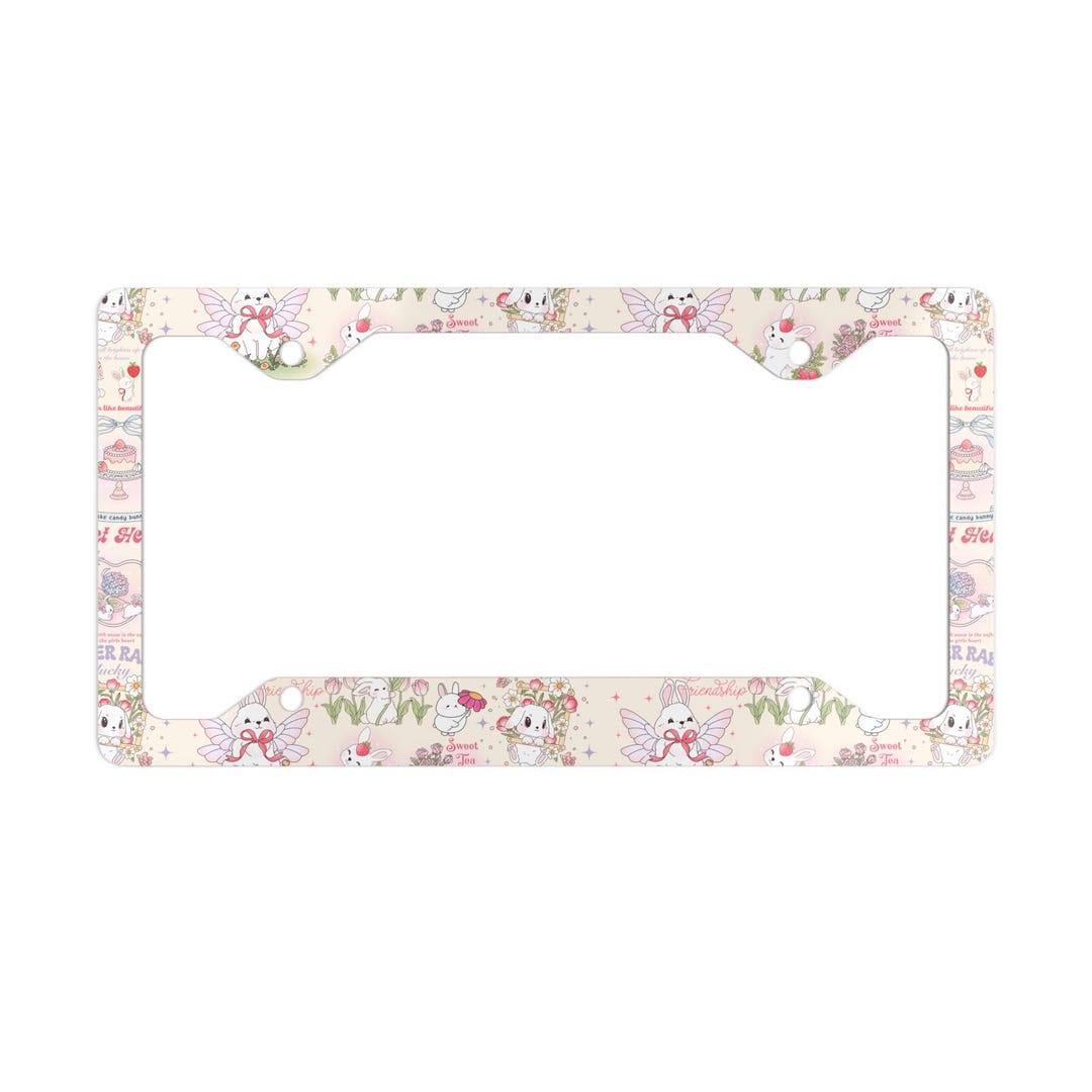 Bunny License Plate Frame Metal License Frame 4 Hole Car Accessory ...