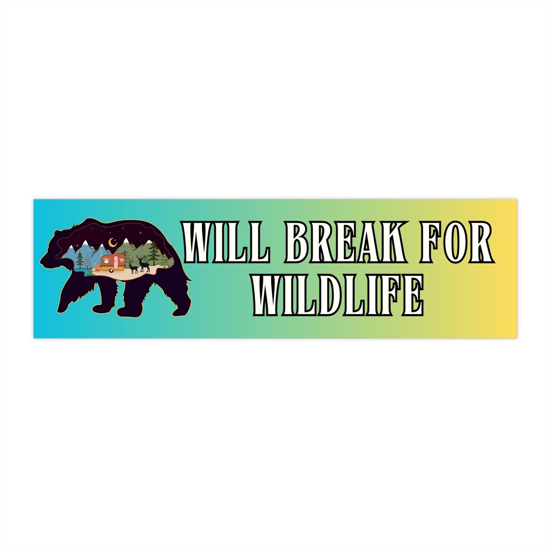 Wildlife Bear Bumper Sticker Retro Funny Gen Z Car Accessories Funny ...