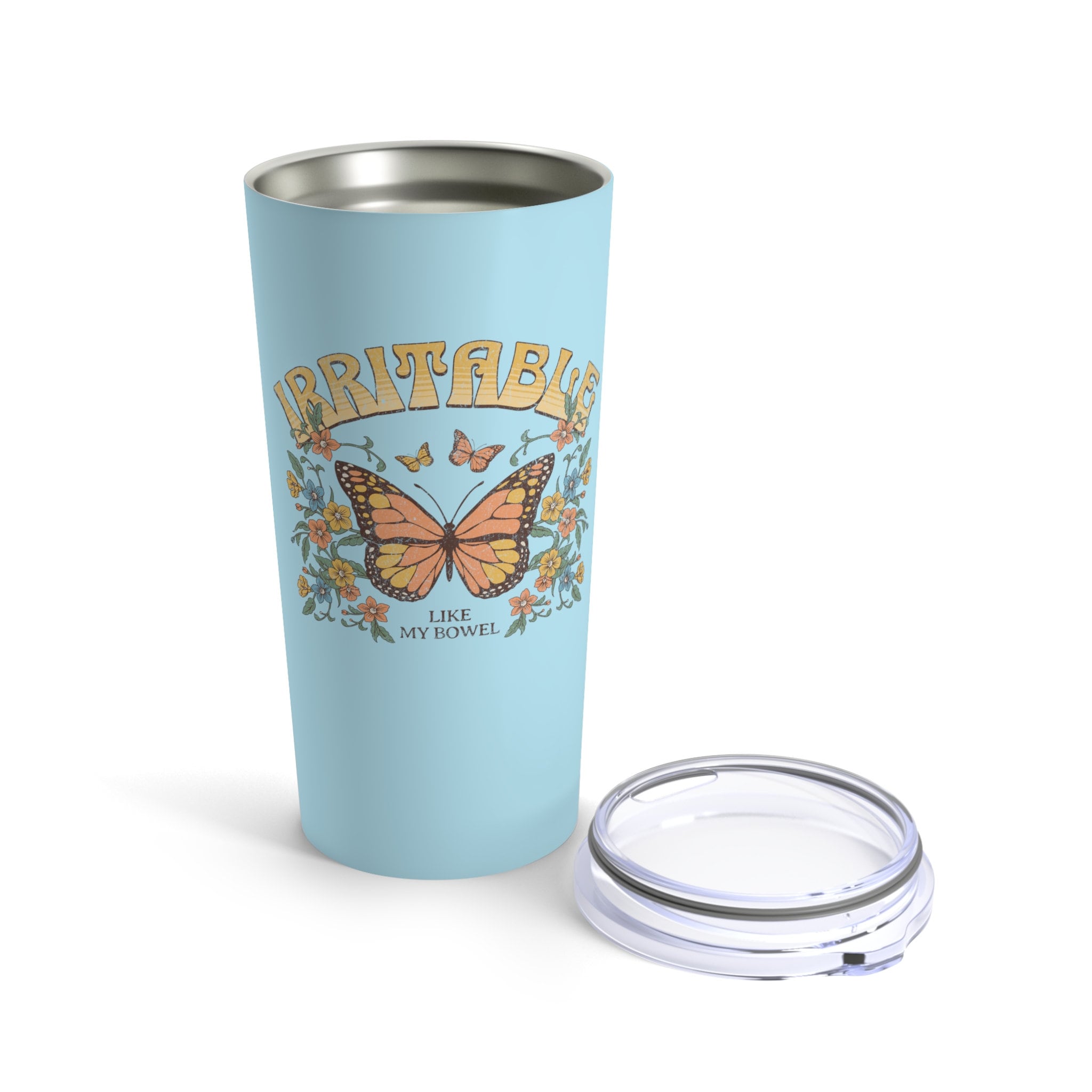 Funny IBS Tumbler 20oz Retro Irritable Bowel Tumbler Water Bottle Gift ...