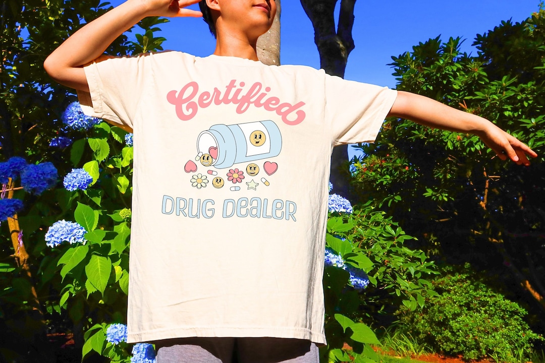 Retro Pharmacy Tshirt Cute Happy Pill Bottle Comfort Colors Tee Funny ...