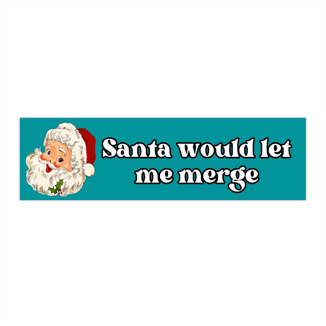 Santa Bumper Sticker Retro Funny Car Genz Car Accessories Funny Bestie ...