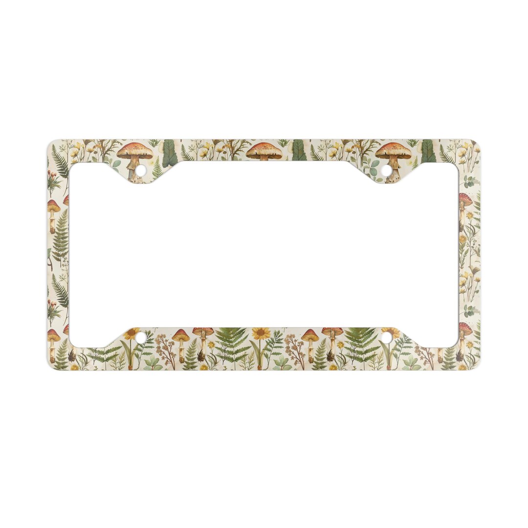 Cottagecore License Plate Frame Mushroom Metal License Frame Y2K Car ...