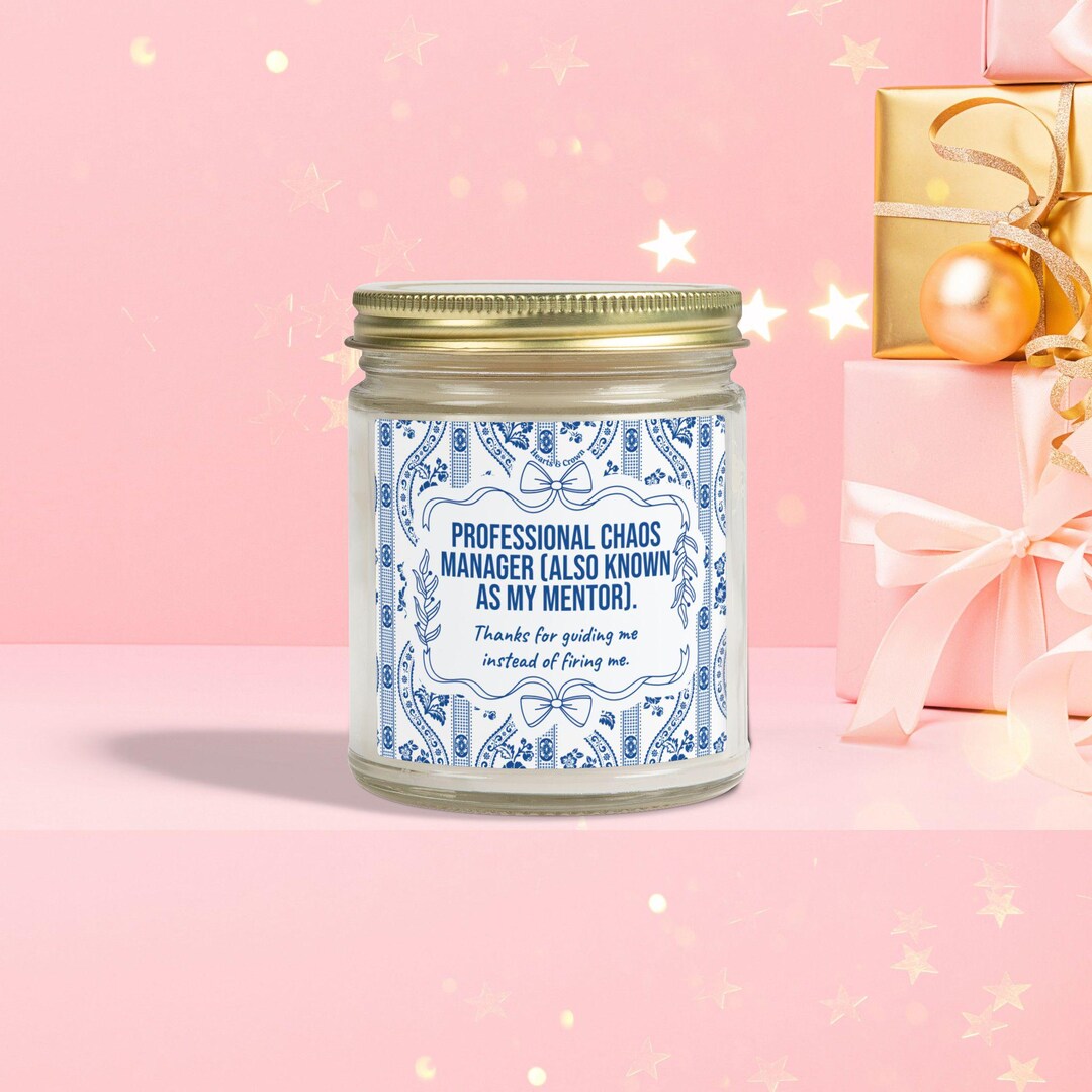 Custom Message Gift Candle Personalized Text Mentor Appreciation ...