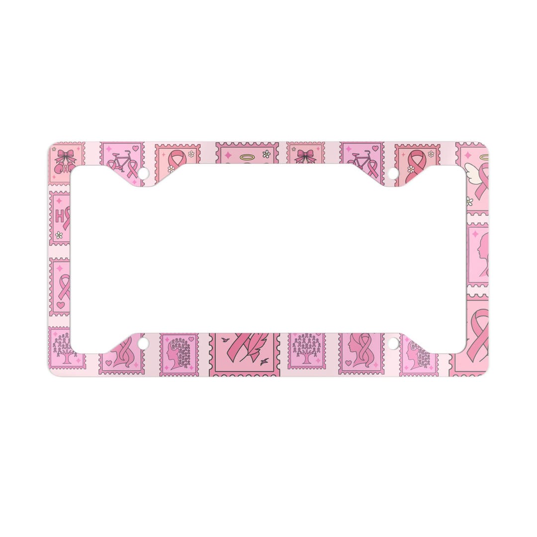 Breast Cancer Awareness License Plate Frame Slim Metal License Frame ...