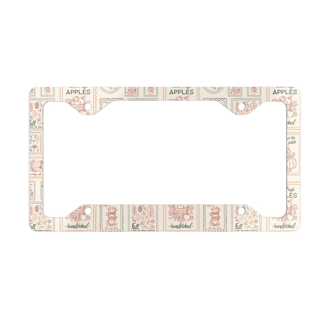 Fall Stamp License Plate Frame Apple Metal License Frame Car Accessory ...