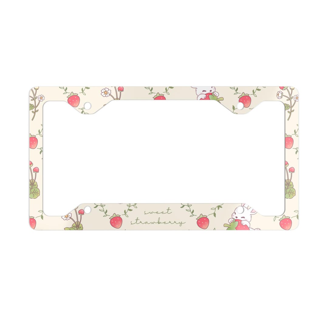 Cream Rabbit License Plate Frame Bunny Metal License Frame Y2K Car ...