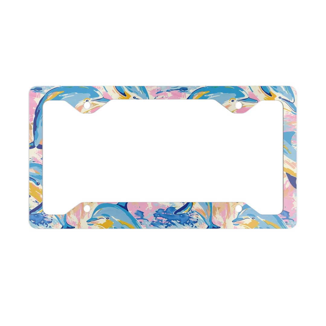 Dolphin License Plate Frame Preppy Metal License Frame Animal Car ...