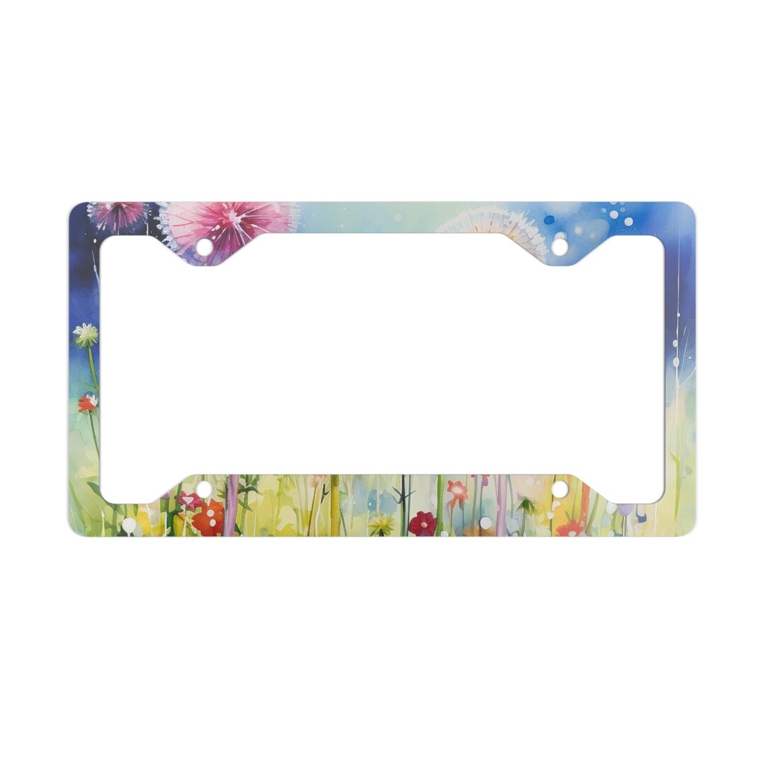 Outdoor License Plate Frame Flower License Frame Floral Nature Mountain ...
