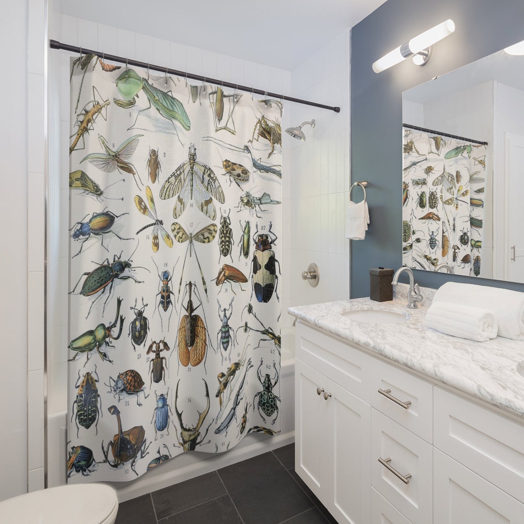 Bug Shower Curtain Insects Shower Curtain Unique Bathroom Decor ...