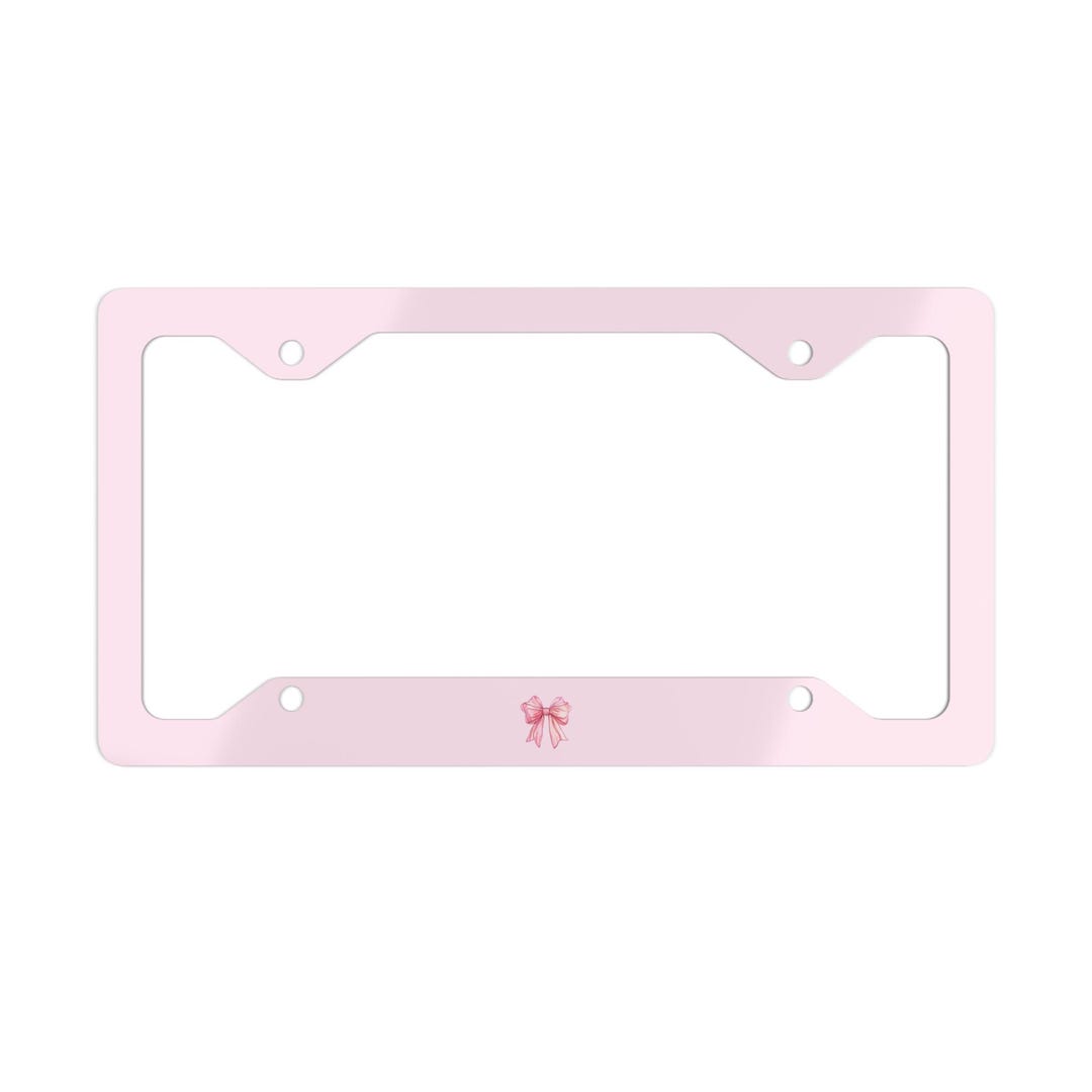 Pink Bow License Plate Frame Couquette Metal License Frame Pink Car ...