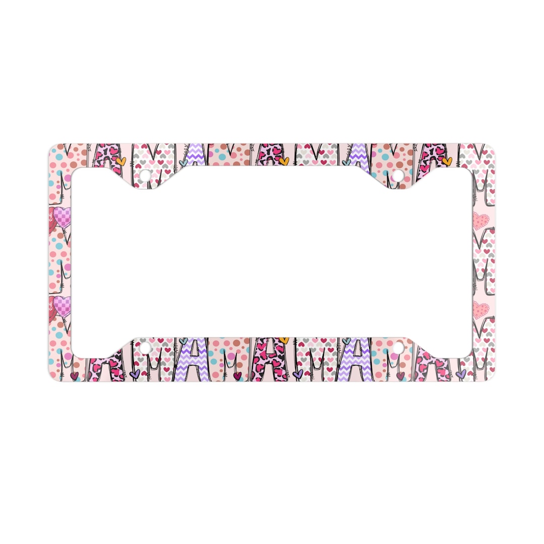 Mama License Plate Frame Pink Mom Metal License Frame Retri - Etsy