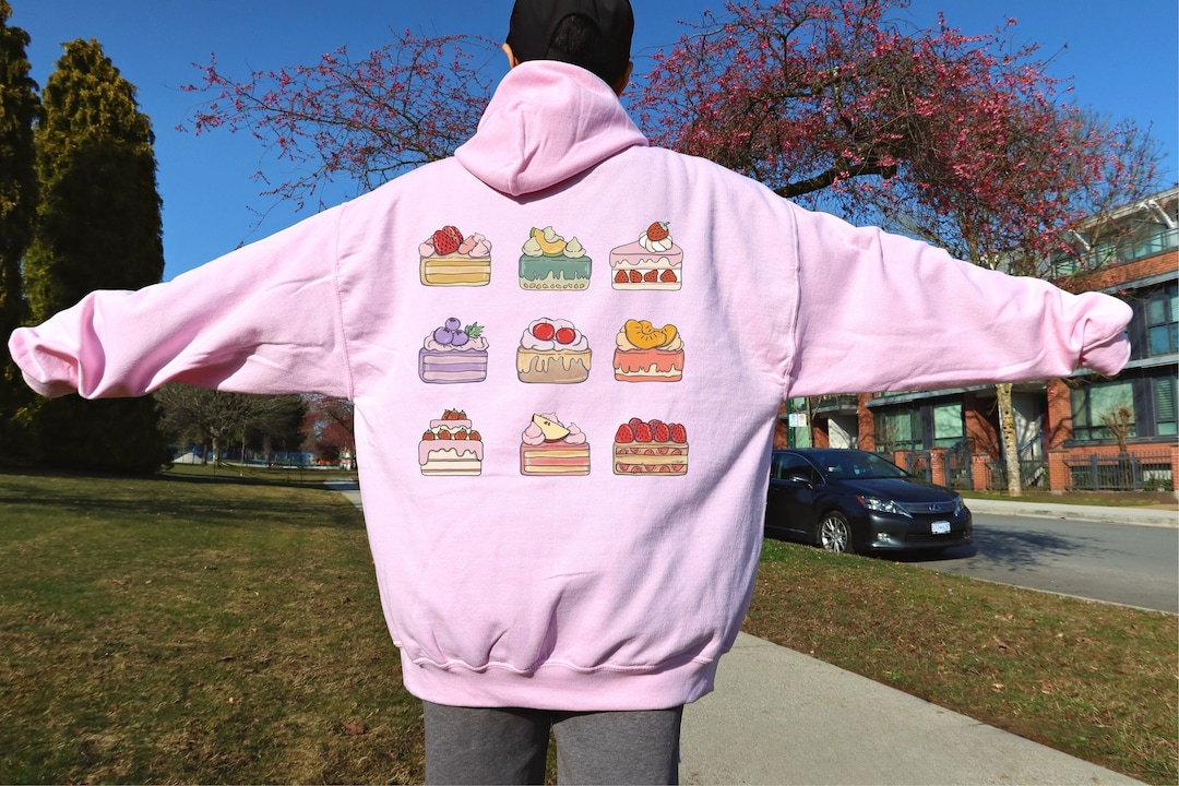 Retro Cakes Hooded Sweatshirt - Cheese Cake Sweater - Foodie Hoodie ...