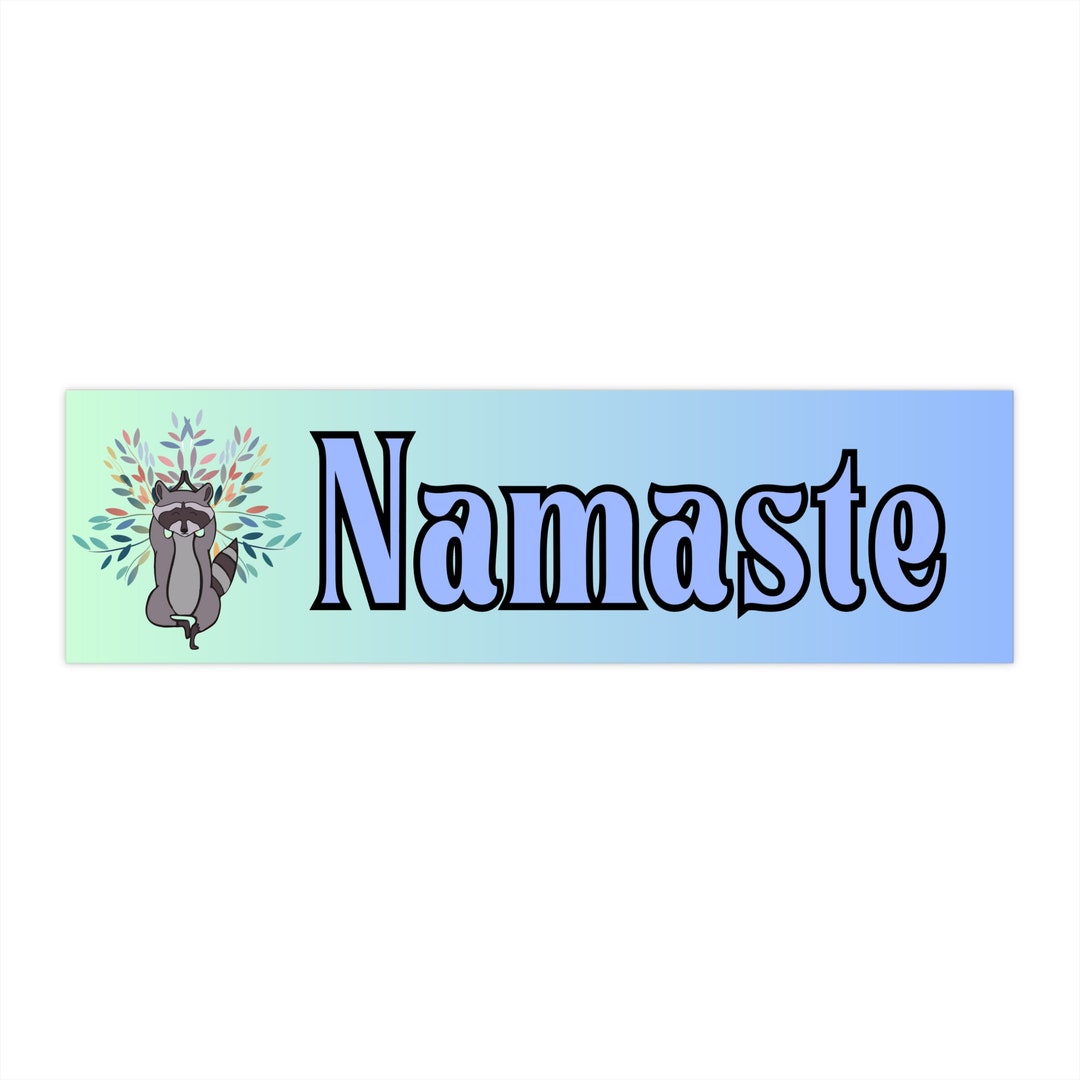 Raccoon Namaste Yoga Bumper Sticker Retro Funny Car Genz Car ...