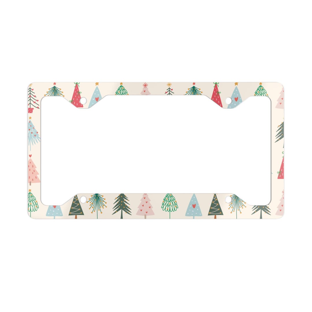 Christmas License Plate Beige Metal License Frame 4 Hole Car Accessory ...