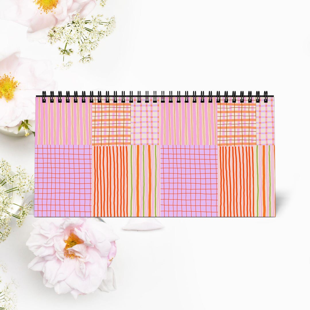 Striped Desk Calendar 2026 Grid Calendar New Year Thank You Gift ...