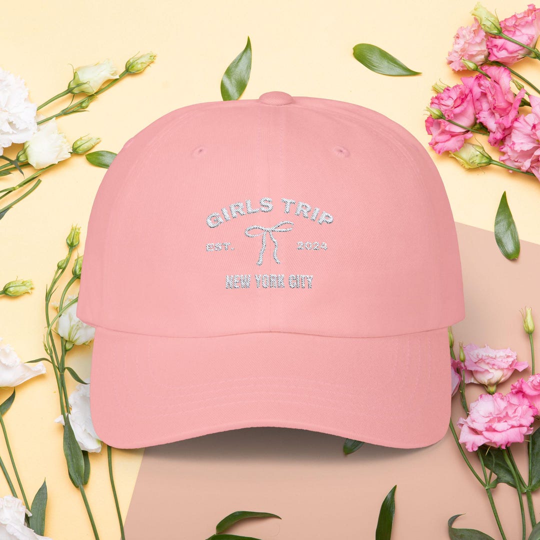 Custom Embroidered Bow Cap Personalized Girls Trip Baseball Hat ...