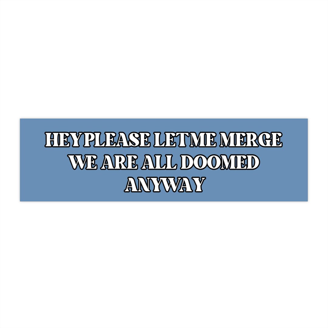 Funny Merge Bumper Sticker Retro Cute Car Accessories Funny Car Sticker ...