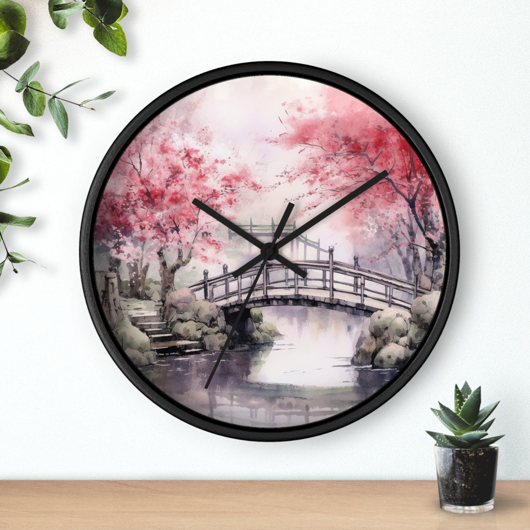 Cherry Blossom Wall Clock Japanese Clock Floral Nature Lover Gift ...