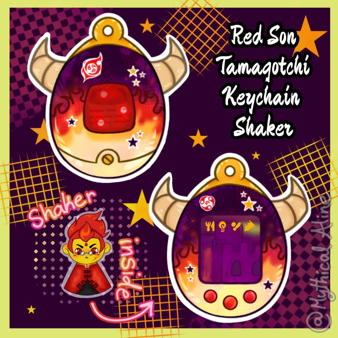 LMK Tamagotchi Keychain Shaker | MK, Mei, & Redson - Etsy