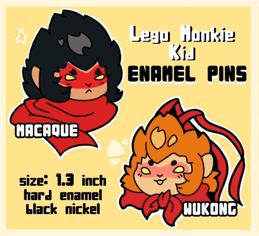 LMK Hard Enamel Pins | Macaque and Wukong Enamel Pins - Etsy
