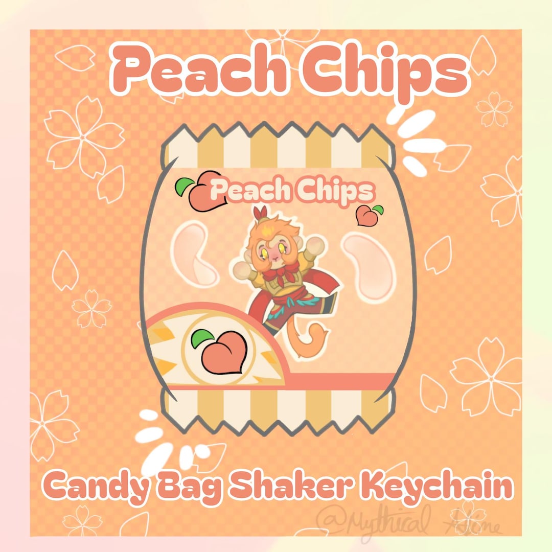 LMK Peach Chips Puffy Candy Keychain Shaker - Etsy