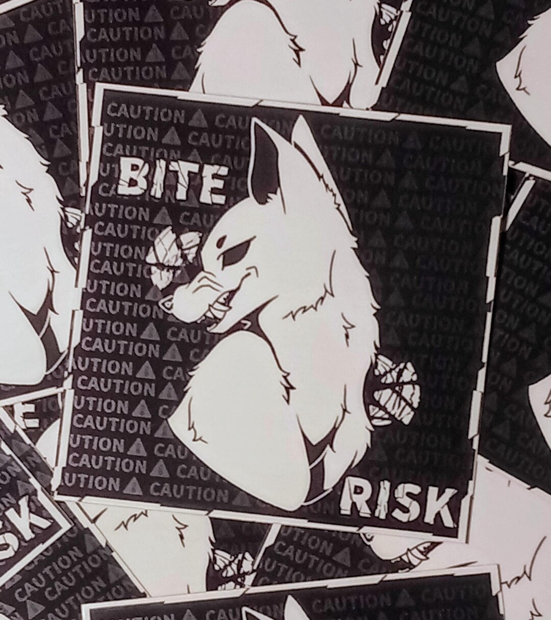 Bite Risk Sticker - Etsy