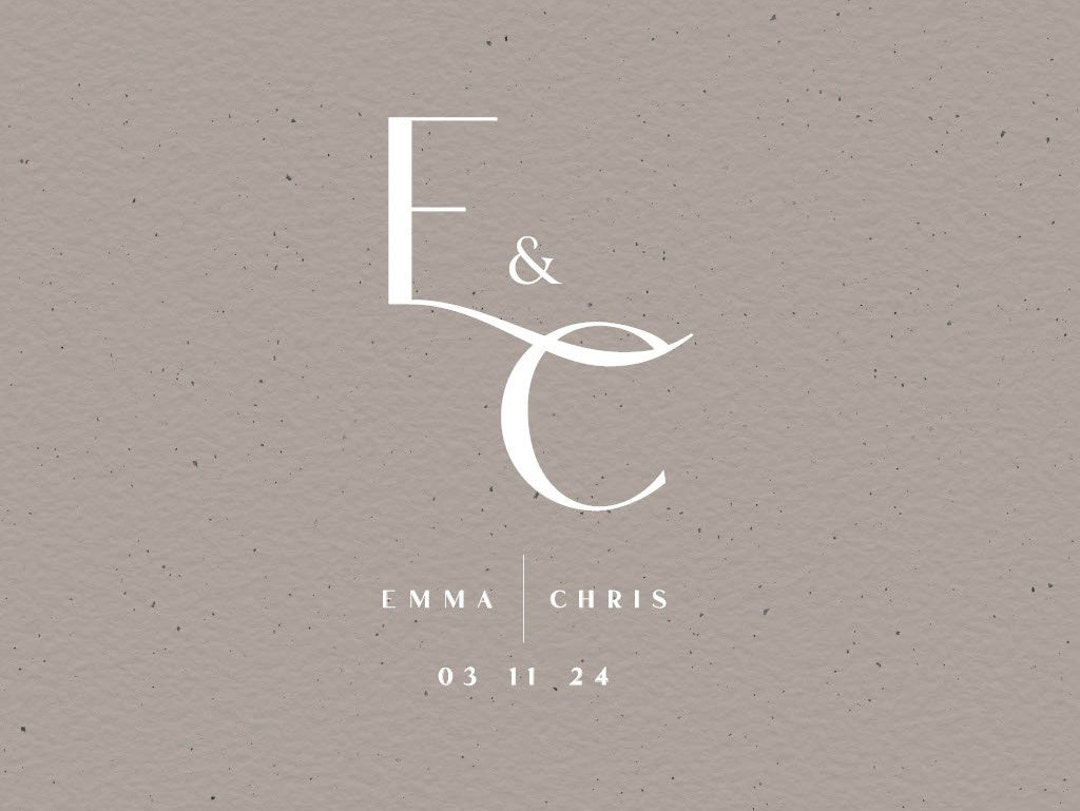 Modern Wedding Monogram, Couple Monogram, Wedding Logo Digital, Initial ...