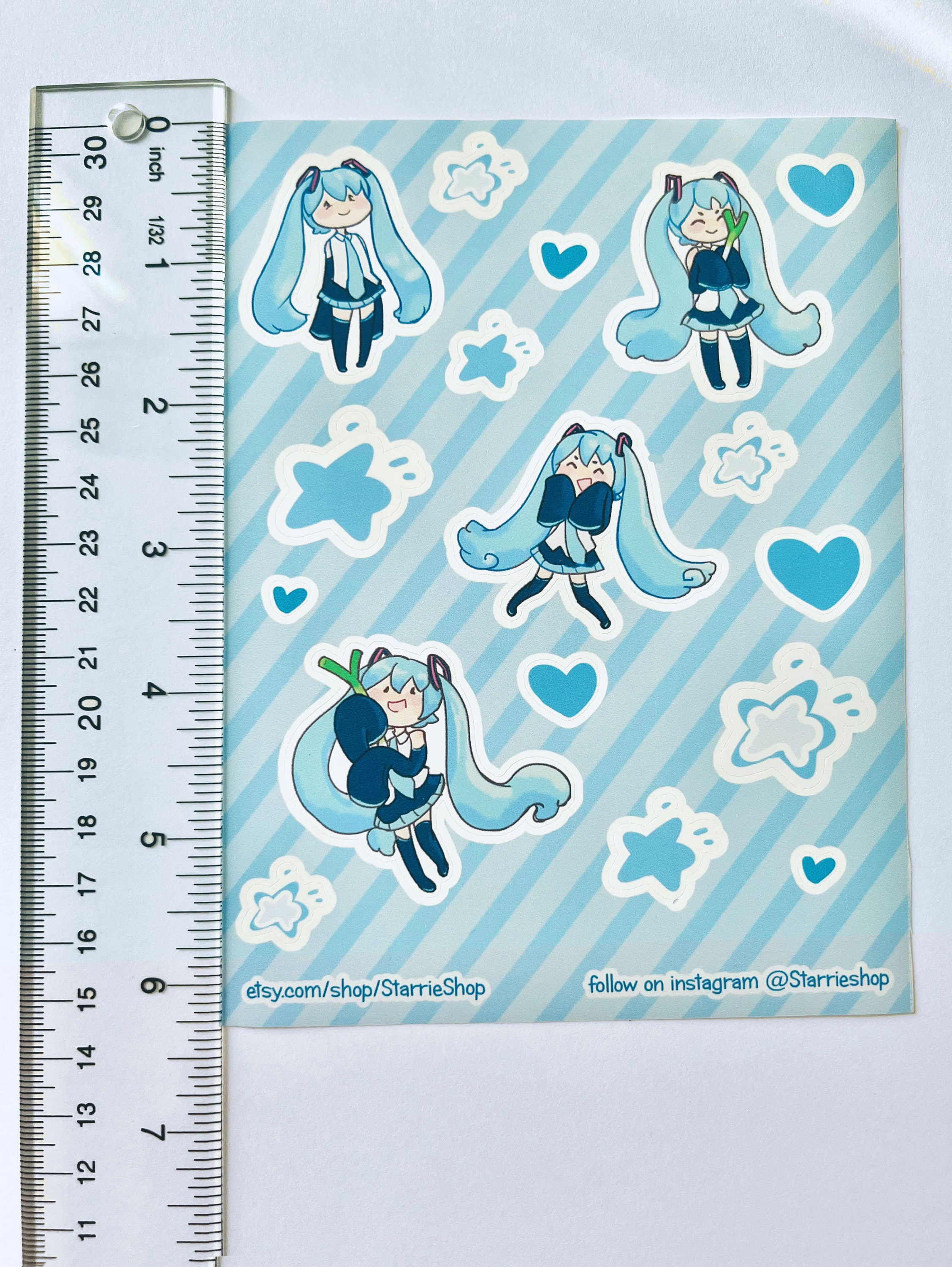 Miku Vocaloid Chibi Sticker Sheet Matte & Glossy Vinyl - Etsy