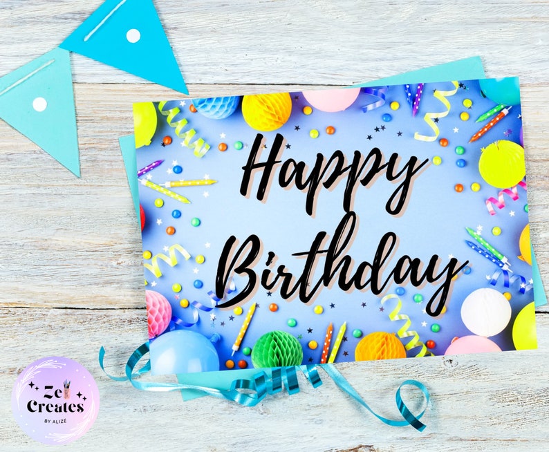Digital/printable Happy Birthday Greeting Card, Instant Download, 7x5 ...