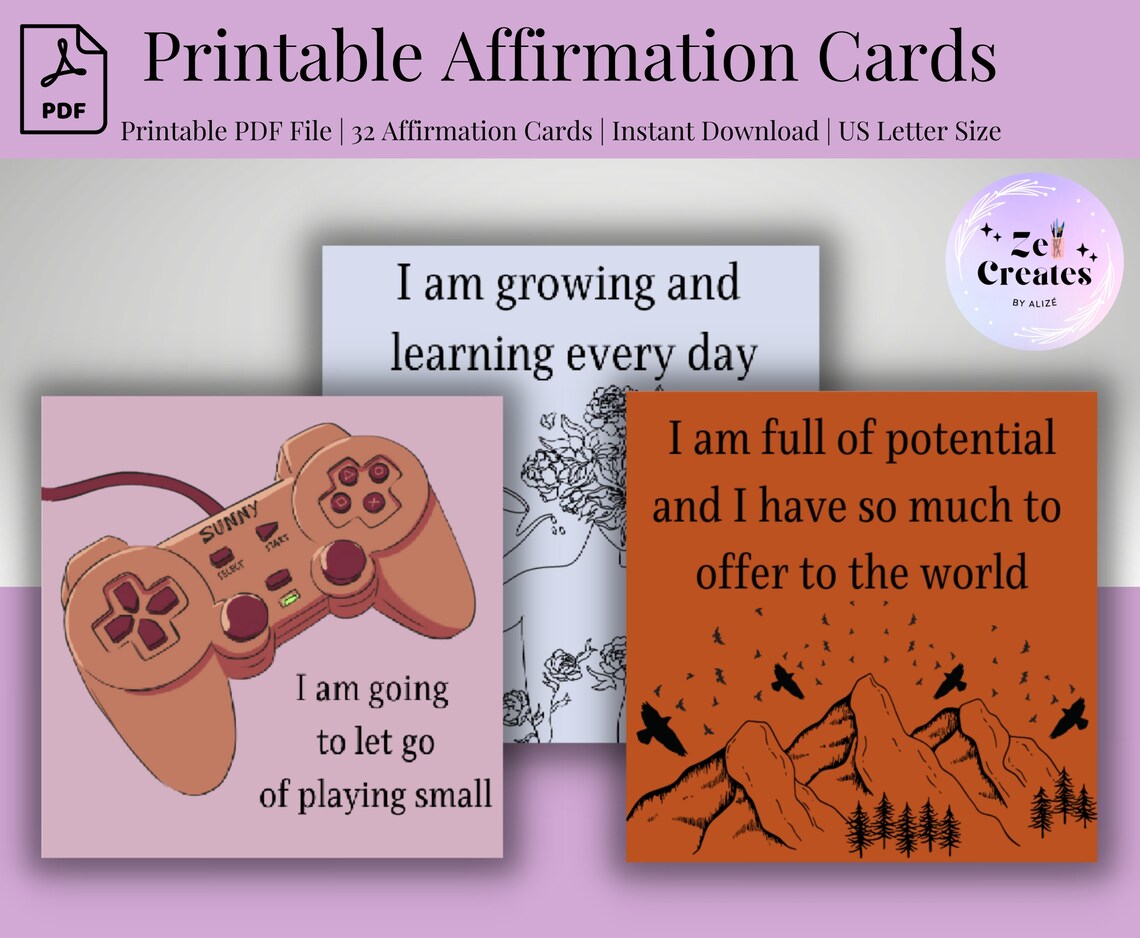 32 Printable Affirmation Cards, Affirmation Cards to Boost Confidence ...