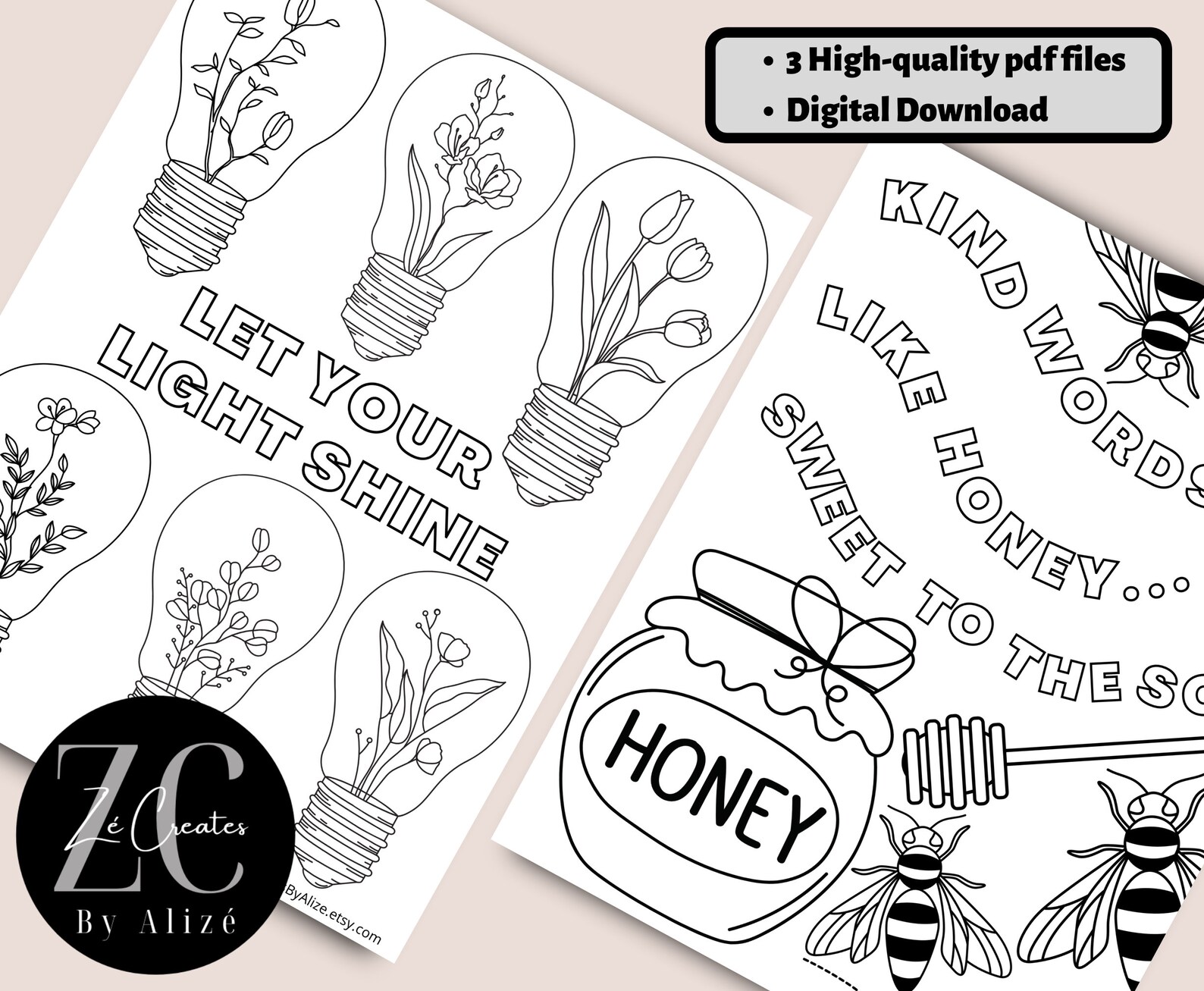 Printable Positive Affirmation Coloring Pages Coloring Pages | Etsy