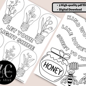 Printable Positive Affirmation Coloring Pages Coloring Pages | Etsy