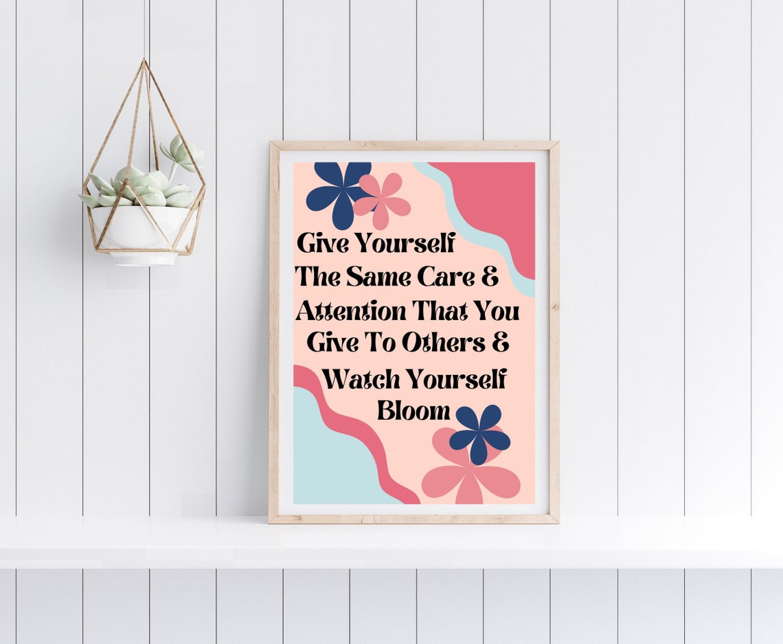 Mental Health Poster, Printable Wall Art, Inspirational Quote, Positive ...